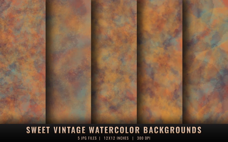 Sweet Vintage Watercolor Backgrounds - TemplateMonster