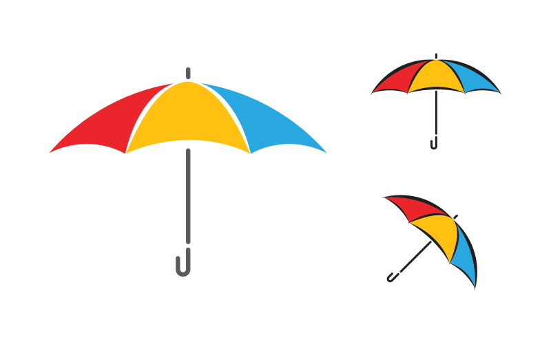 Şemsiye illüstrasyonu Simge Logo Şablonu tasarımı v.2