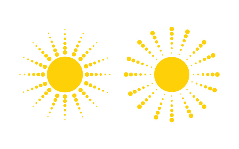 Słońce świeci Wektor ilustracja Ikona Logo Szablon projekt v.2