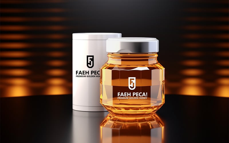 Jar logo mockup, Cosmetics product logo mockup template
