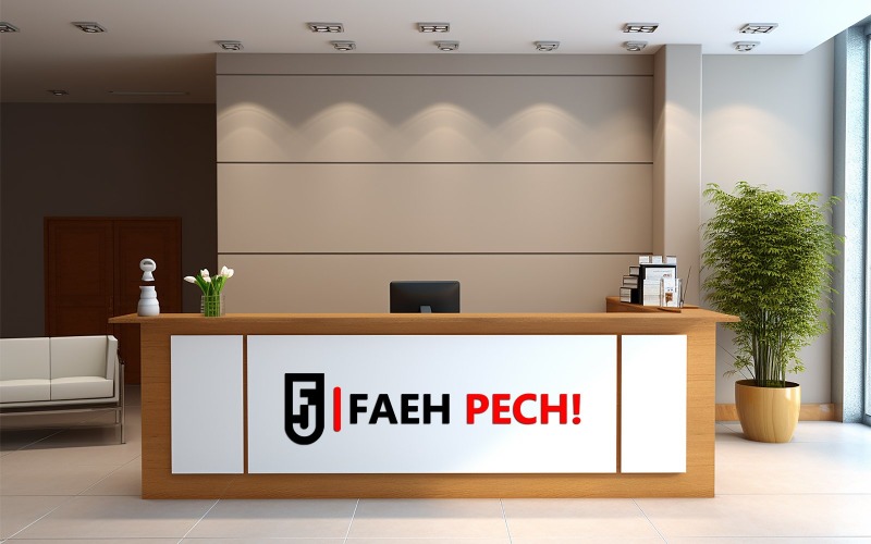 Reception logo mockup design template - TemplateMonster