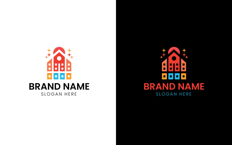 Modèle de logo de maison coloré-756 #499145 - TemplateMonster