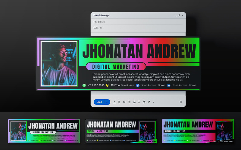 Gradient Email Header Template 682 #500075 - TemplateMonster