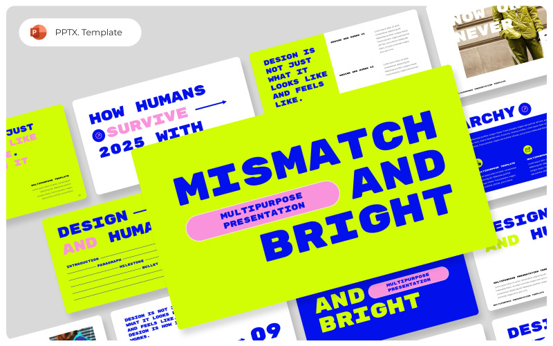 Mismatch und helle Mehrzweck-PowerPoint-Vorlage