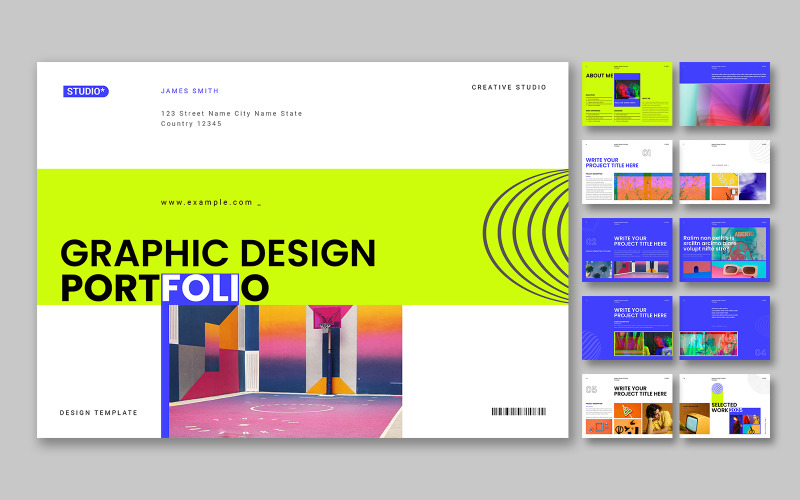 Graphic Design Portfolio Template Landscape - TemplateMonster