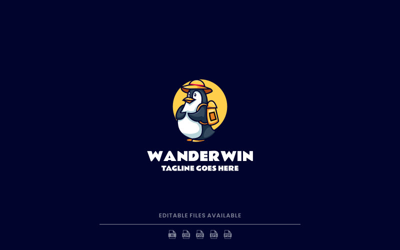 Logotipo do mascote simples Wanderwin - TemplateMonster