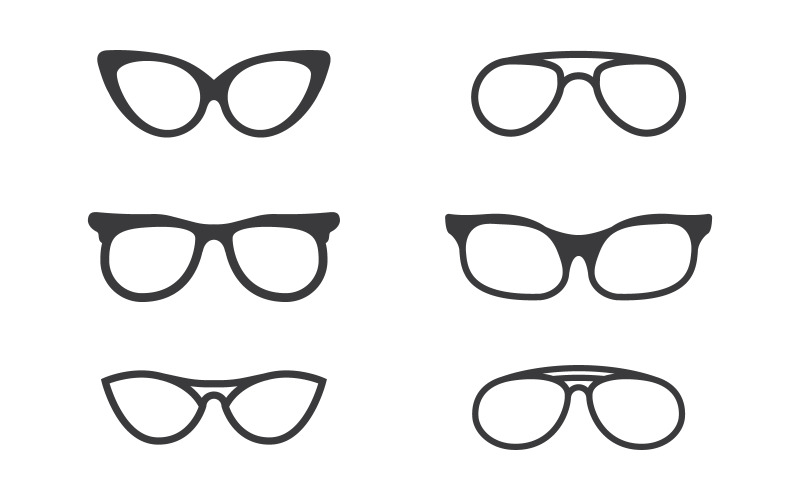 Gözlük vektör simgesi illüstrasyon tasarım şablonu v.2