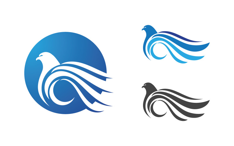 Falcon hawk wing icon Template logo illustration design v.4