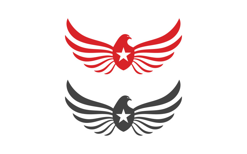 Falcon hawk wing icon Template logo illustration design v.5