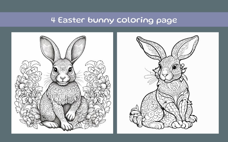 Easter bunny coloring page #501280 - TemplateMonster