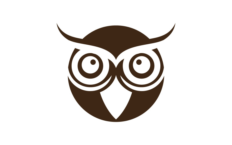 Plantilla de diseño de logotipo con ilustración de icono de pájaro búho v.13