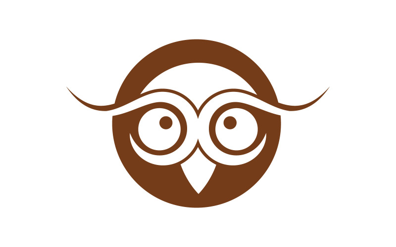 Plantilla de diseño de logotipo con ilustración de icono de pájaro búho v.15