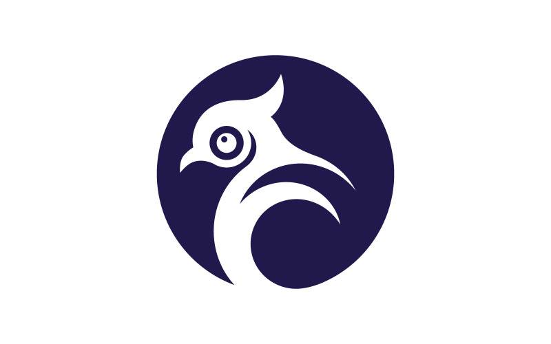 Plantilla de diseño de logotipo con ilustración de icono de pájaro búho v.7
