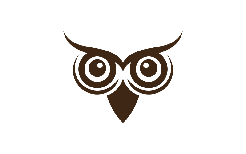 Plantilla de diseño de logotipo con ilustración de icono de pájaro búho v.9