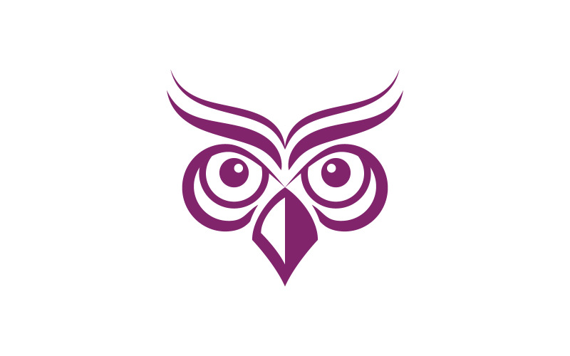 Plantilla de diseño de logotipo con ilustración de icono de pájaro búho v.10