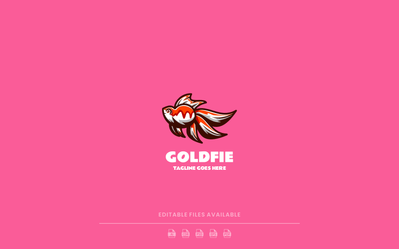 Logotipo simples do mascote Goldfie #501633 - TemplateMonster