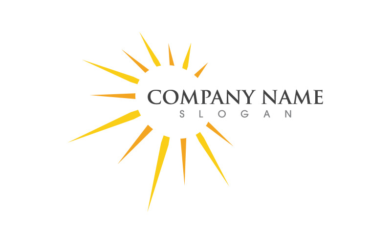 Güneş kavramı Vektör çizimi Simge Logo Şablon tasarımı v.7