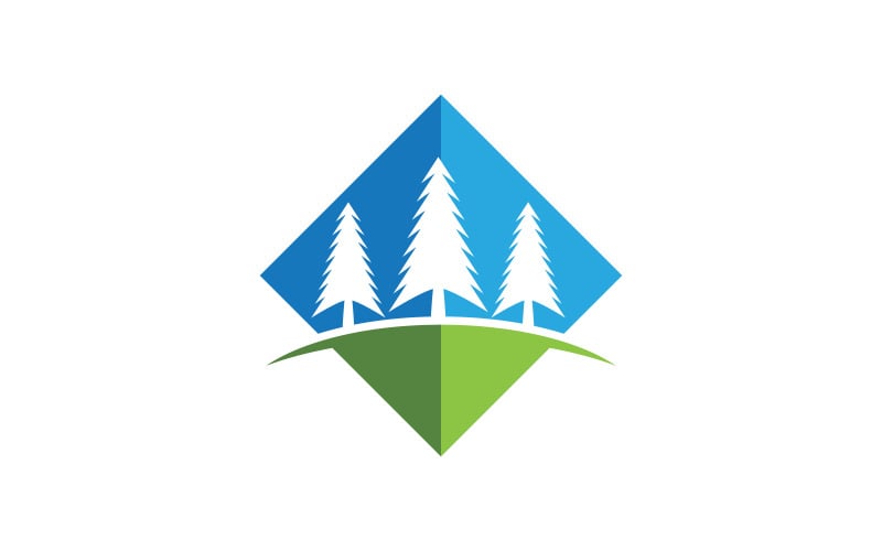 Cedar Tree icon Logo vector illustration design v.1