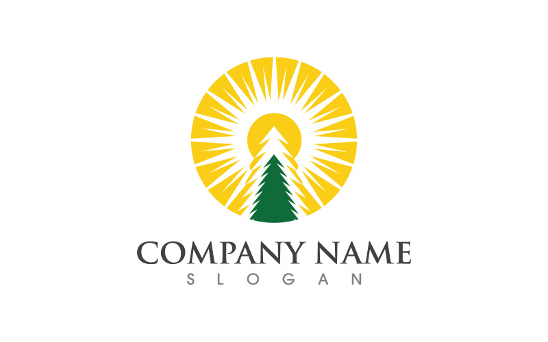 Cedar Tree icon Logo vector illustration design v.6