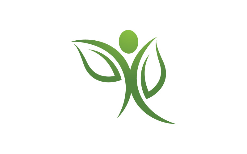 Healthy life leaf concept logo design template v.26