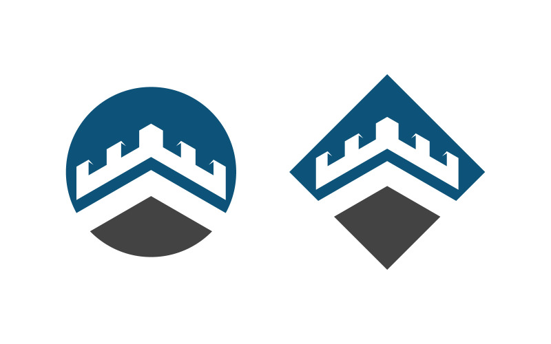 Simple Castle building Logo illustration design v.3