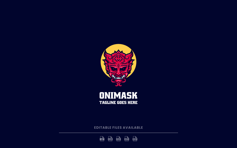 Oni Mask Simple Mascot Logo 2 #502406 - TemplateMonster