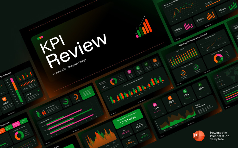 Plantilla de presentación de PowerPoint de revisión de KPI