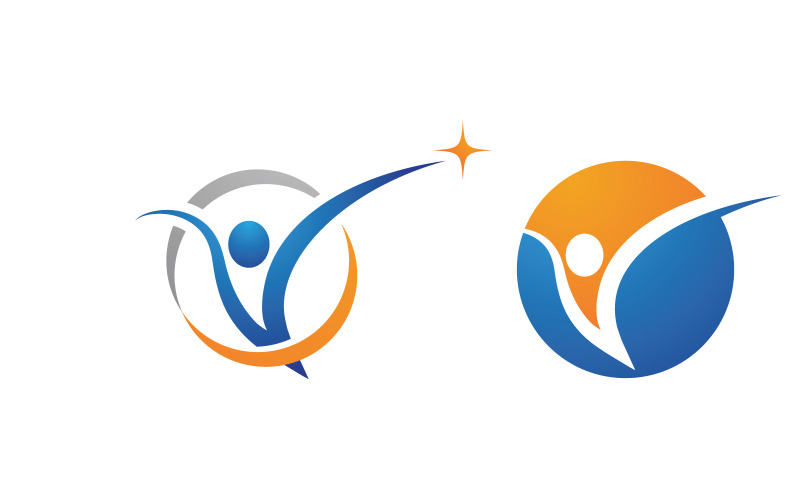 Healthy fit icon logo vector illustration design template v.2