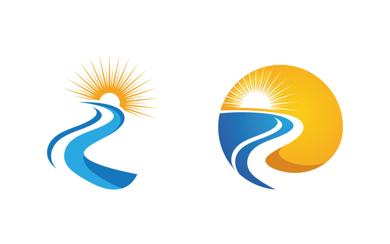 Ilustración del logotipo del icono del concepto de río v.3