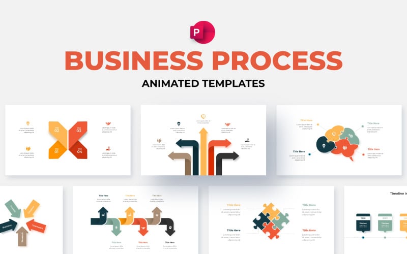 Infográficos animados de processo - modelo de PowerPoint