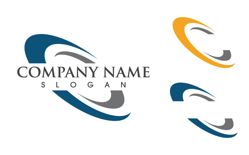 Modèle de conception de logo de concept swoosh plus rapide v.8