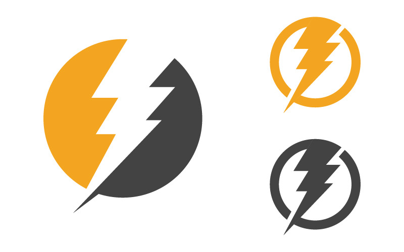 Lightning Logo vector icon illustration design Template v.6