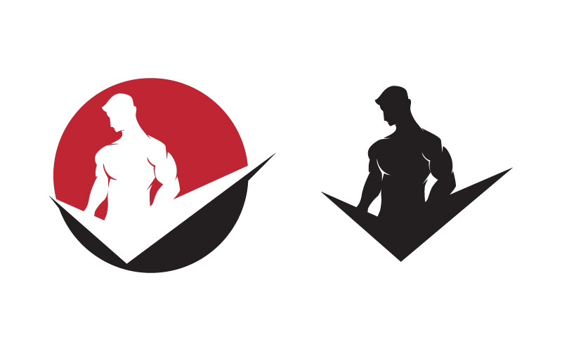Human character for healthy fitness logo sign illustration v.17