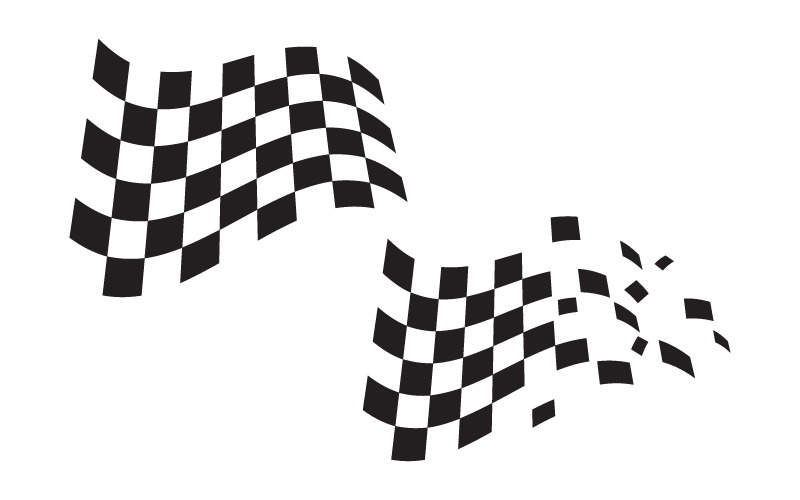 Race flag checkered Logo design illustration vector v.1