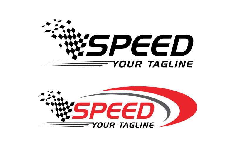 Race flag checkered Logo design illustration vector v.2