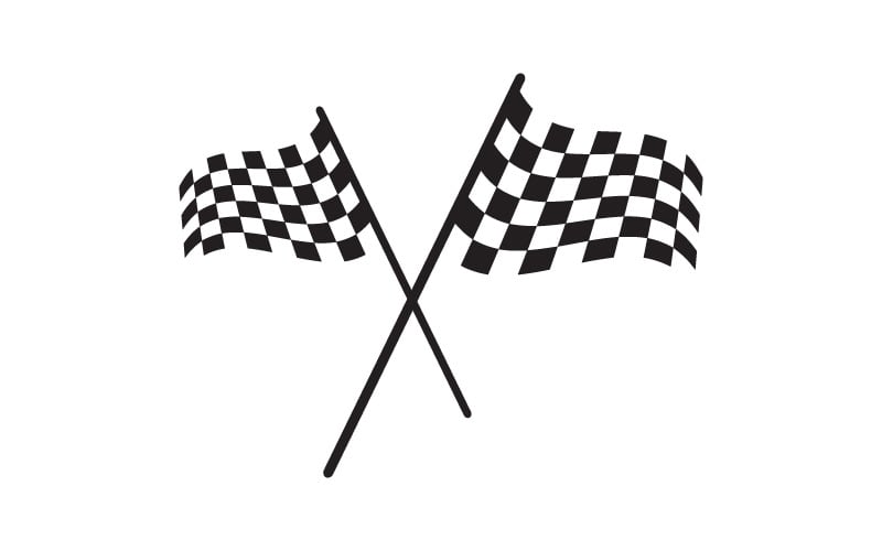 Race flag checkered Logo design illustration vector v.3