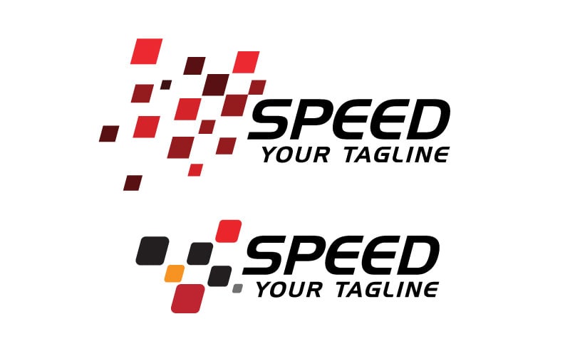 Race flag checkered Logo design illustration vector v.4