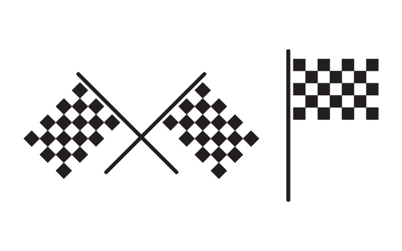 Race flag checkered Logo design illustration vector v.5