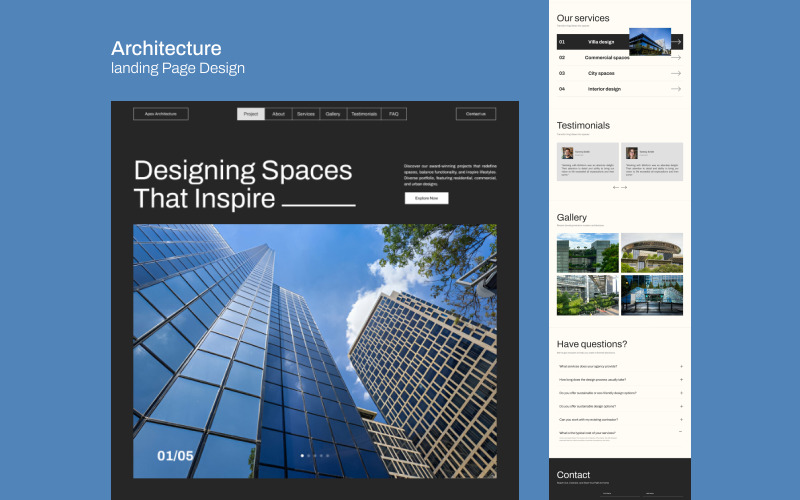 Apex Architecture landing Page Design - TemplateMonster