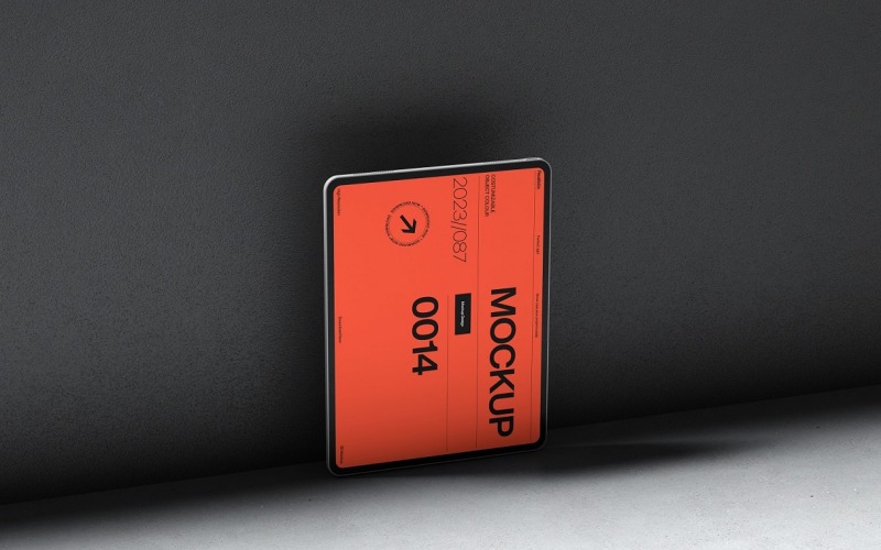 Vertical Tablet Mockup Against Wall #504859 - TemplateMonster
