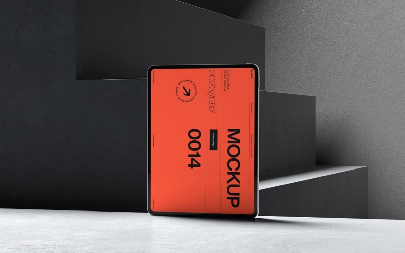 Vertical Tablet Mockup on Steps #504858 - TemplateMonster