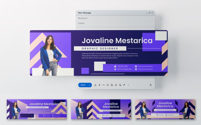 Geometric Email Header Template 374 #505050 - TemplateMonster