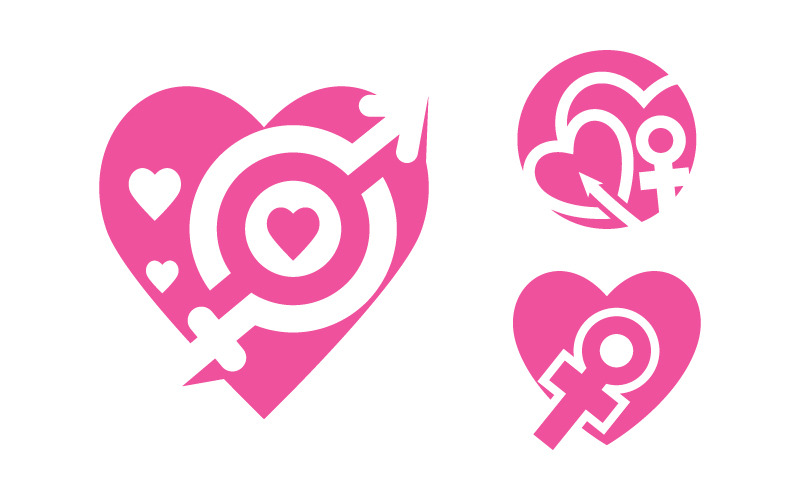 Love network and social logo design template v.5