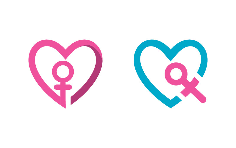 Love network and social logo design template v.6