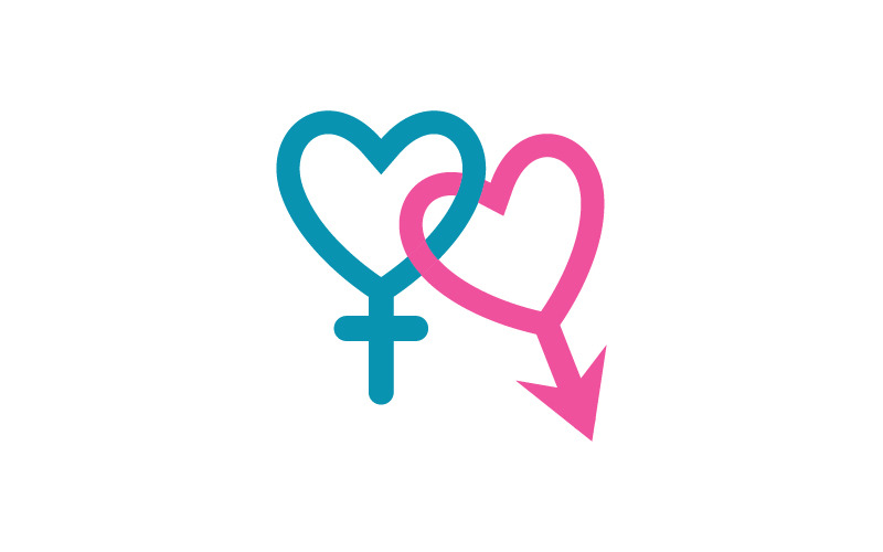 Love network and social logo design template v.7