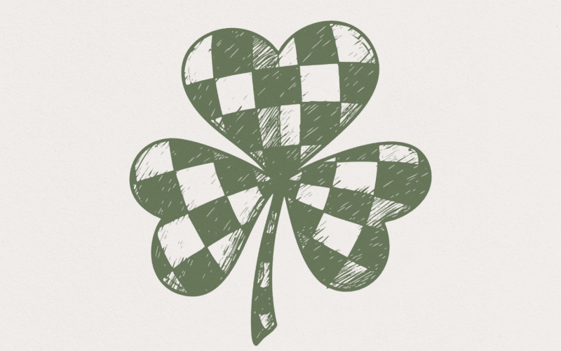 Lucky Clover PNG, Checkered Shamrock PNG, St Patricks Day png, Shamrock ...