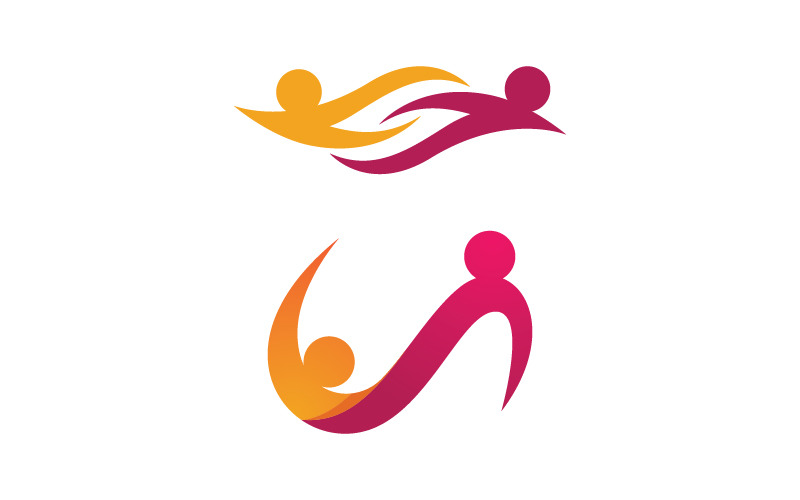 People group care community network and social logo design v.16