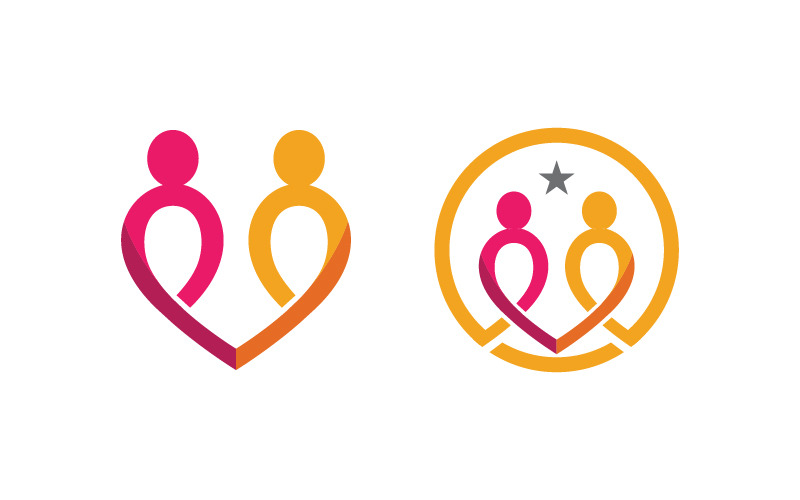 People group care community network and social logo design v.50