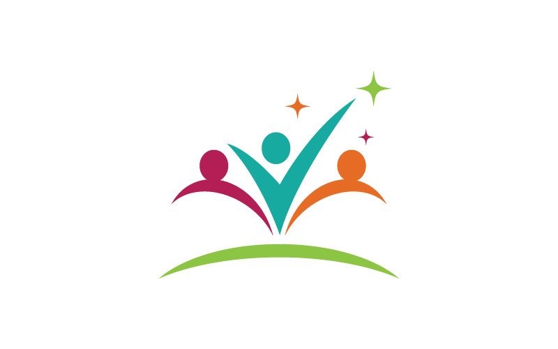 People group care community network and social logo design v.52