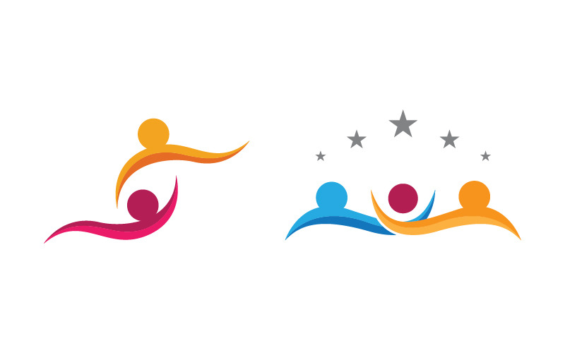 People group care community network and social logo design v.77